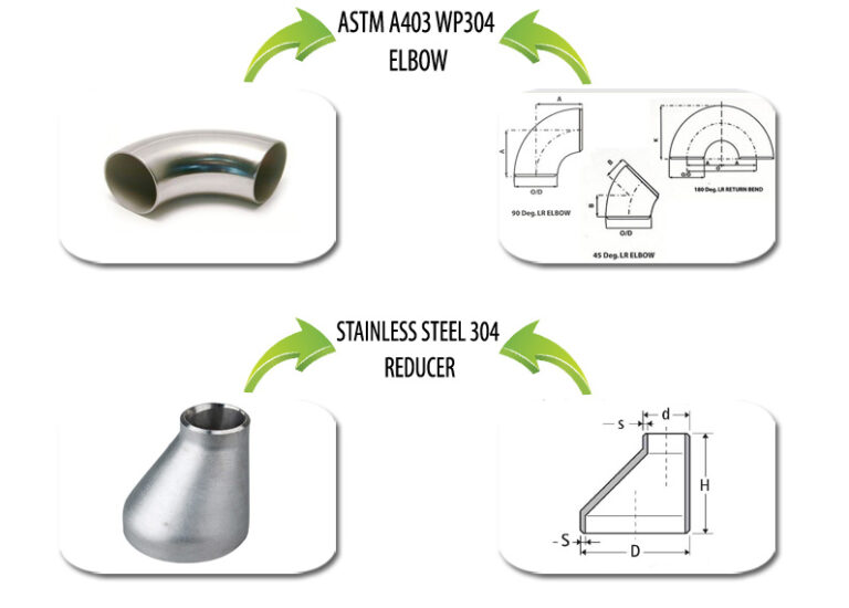 ASME A403 WP304 Buttweld Pipe Fittings